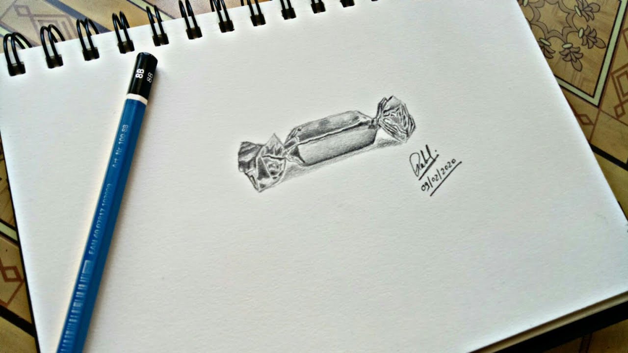 Chocolate Day Special ||Graphite Pencil Drawing of a Chocolate|| - YouTube