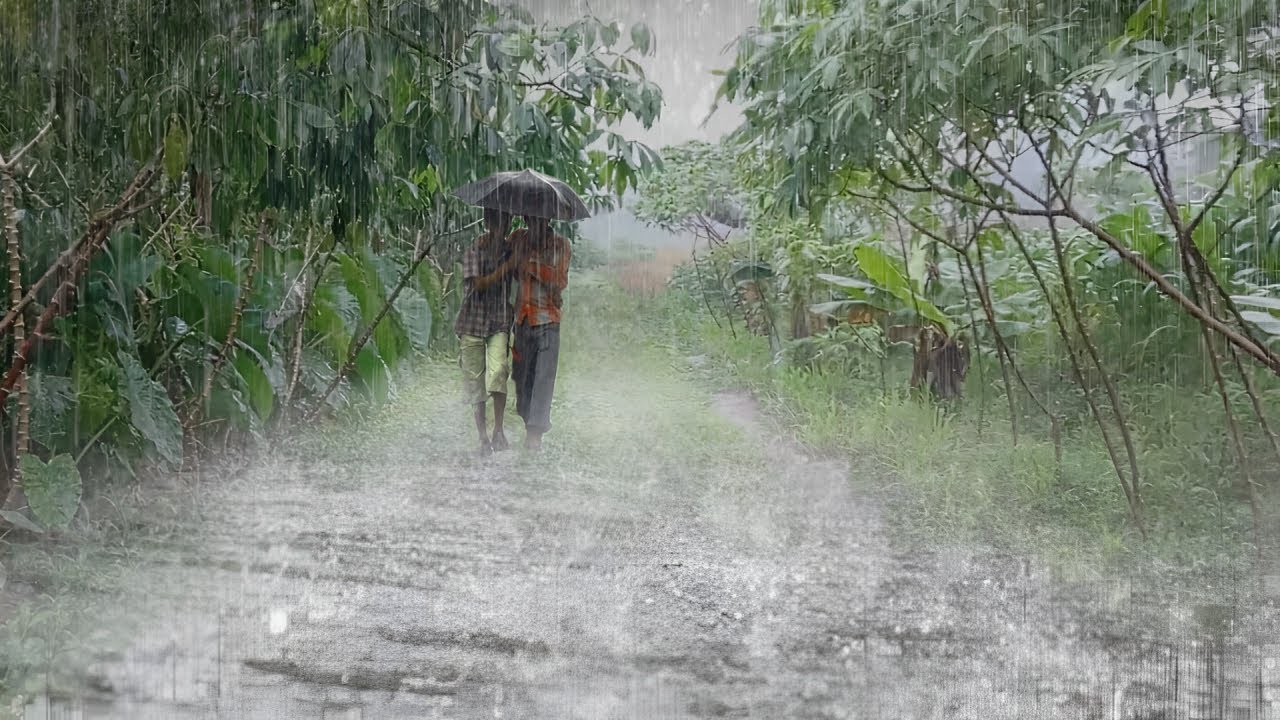 Walking in Heavy Rain in Indonesian Village - Hypnotizing and Calming ...