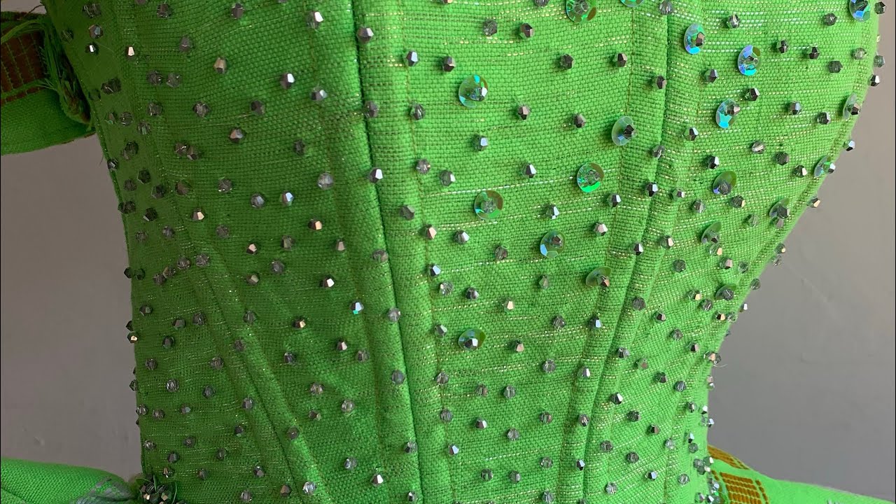 Kente Beading GC 104; How to bead unto any outfit adding sequins to ...