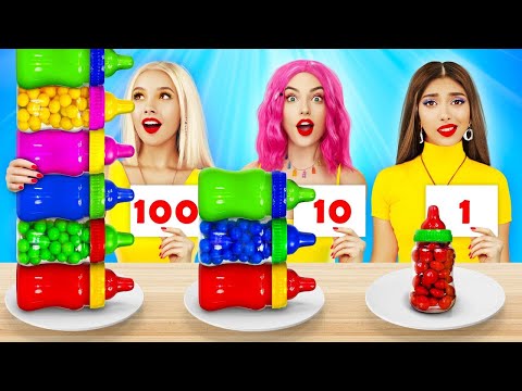 100 KAT YİYECEK MEYDAN OKUMASI | RATATA CHALLENGE’dan 24 Saatlik Çılgın 1 VS 100 Katlı Yiyecek Yeme