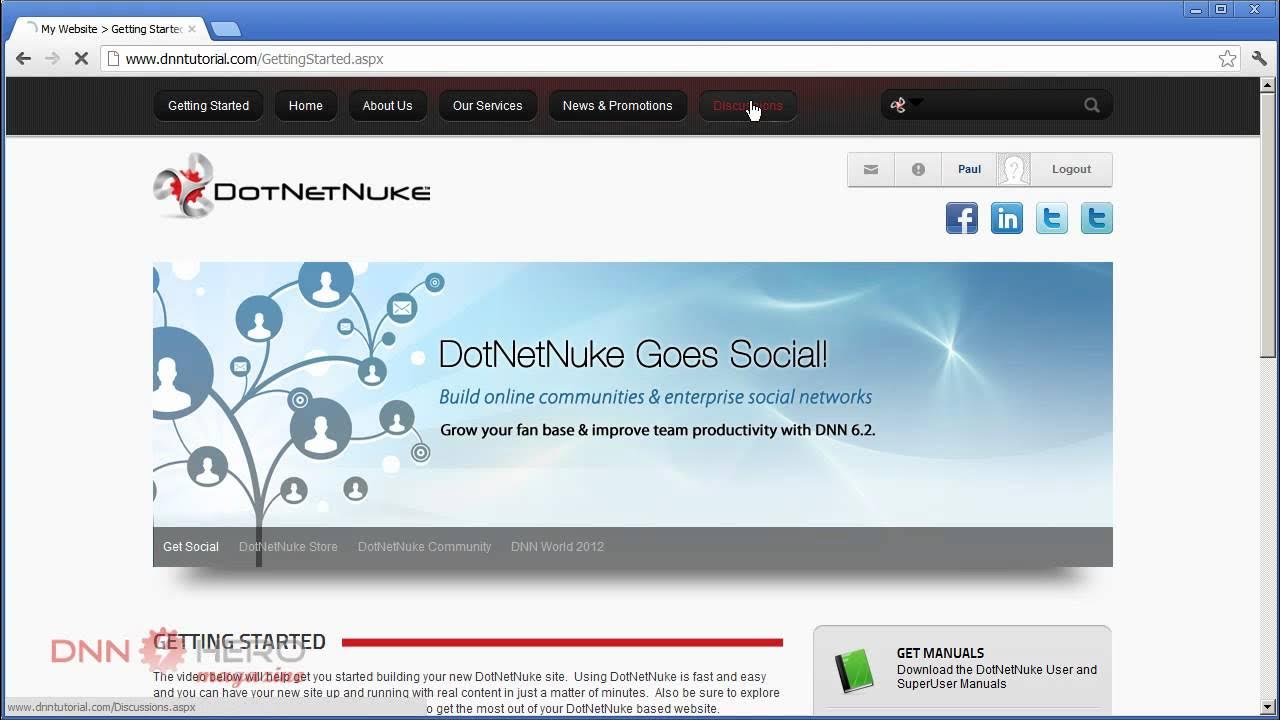 DNNHero - How to create a social site with DotNetNuke? - Part 1/4 - YouTube