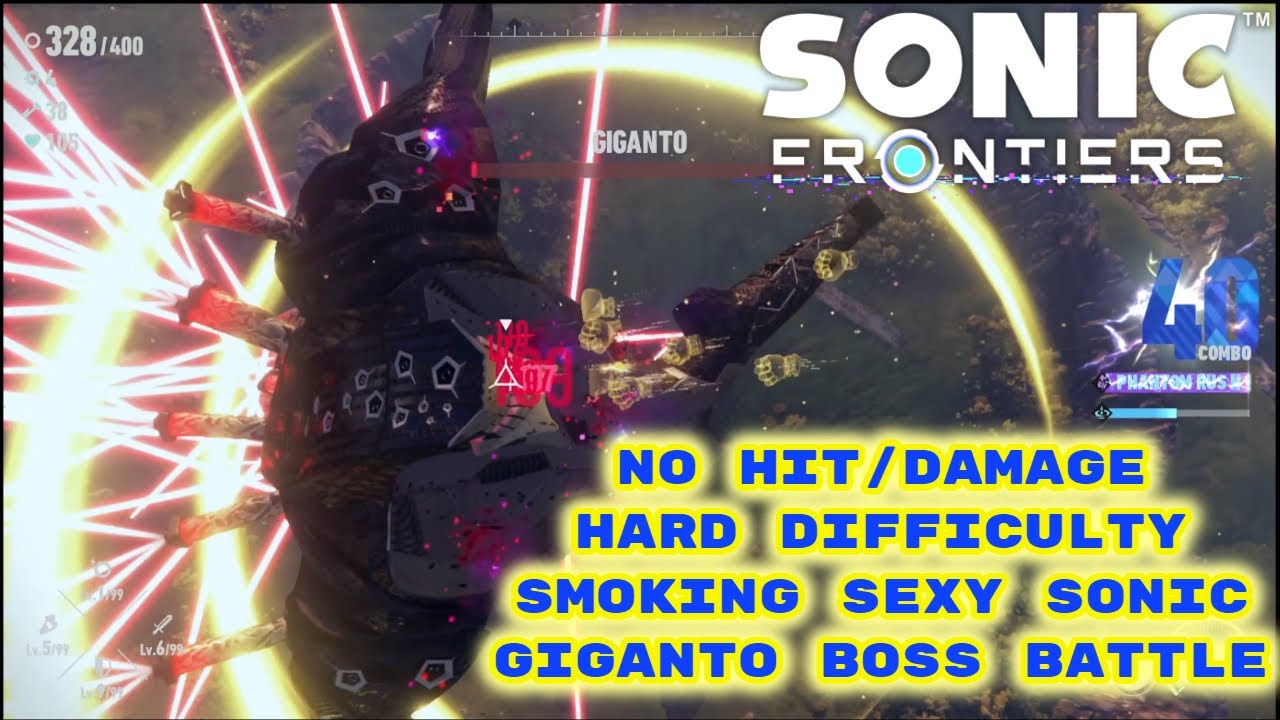 Sonic Frontiers No Hit Giganto Boss Battle Hard Difficulty (323 Rings ...
