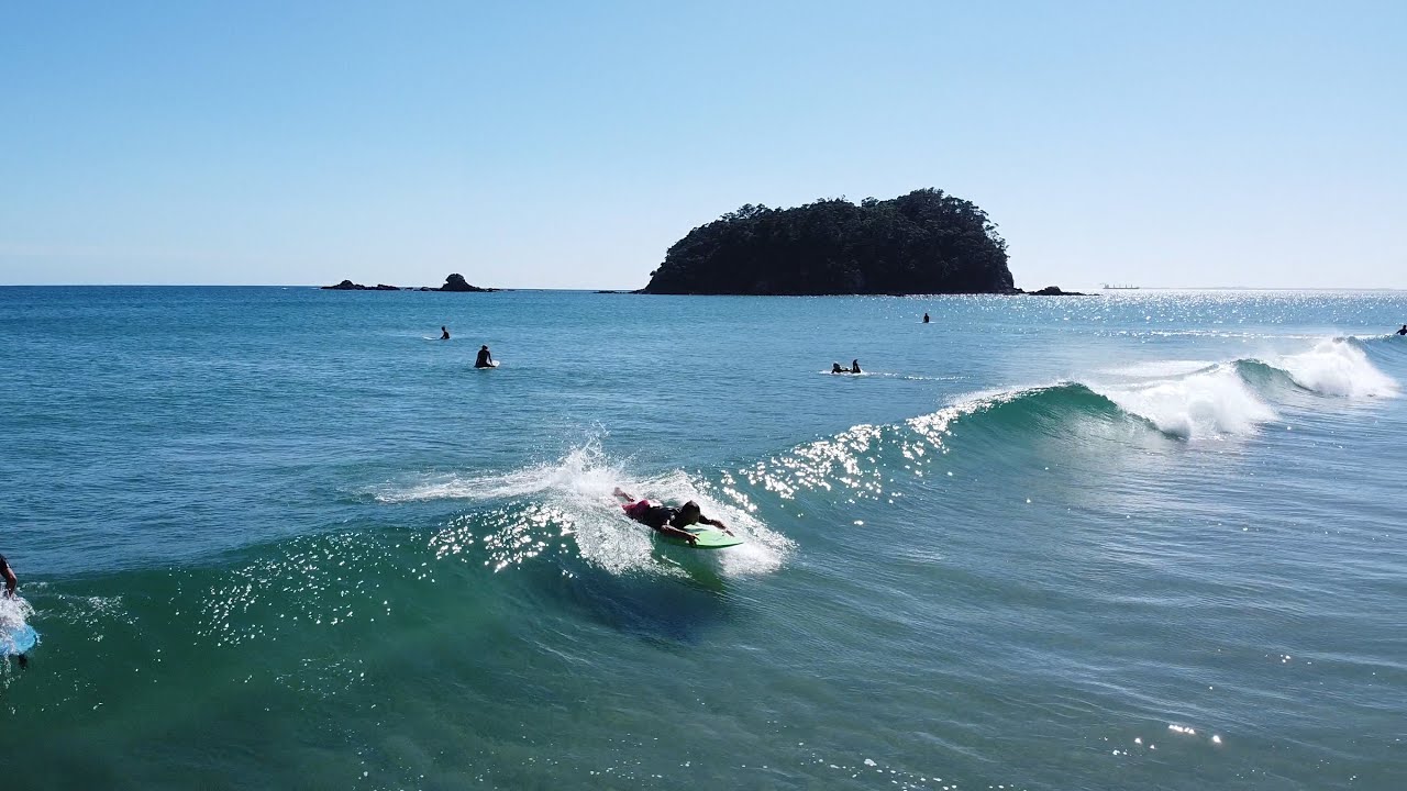 Mount Maunganui surf clip UNCUT Footage on MOST Beautiful Summer day ...