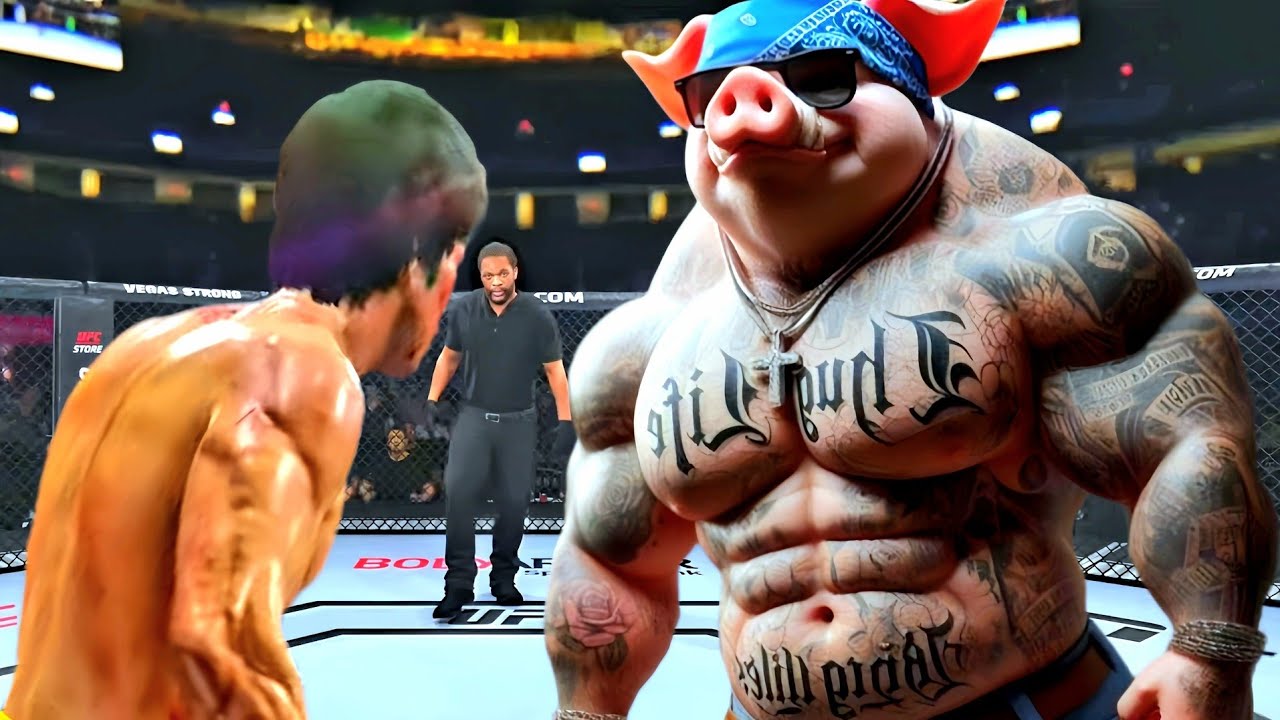 PS5 Pro| Bruce Lee vs. Angry Battle Pig (EA Sports UFC 4) - YouTube