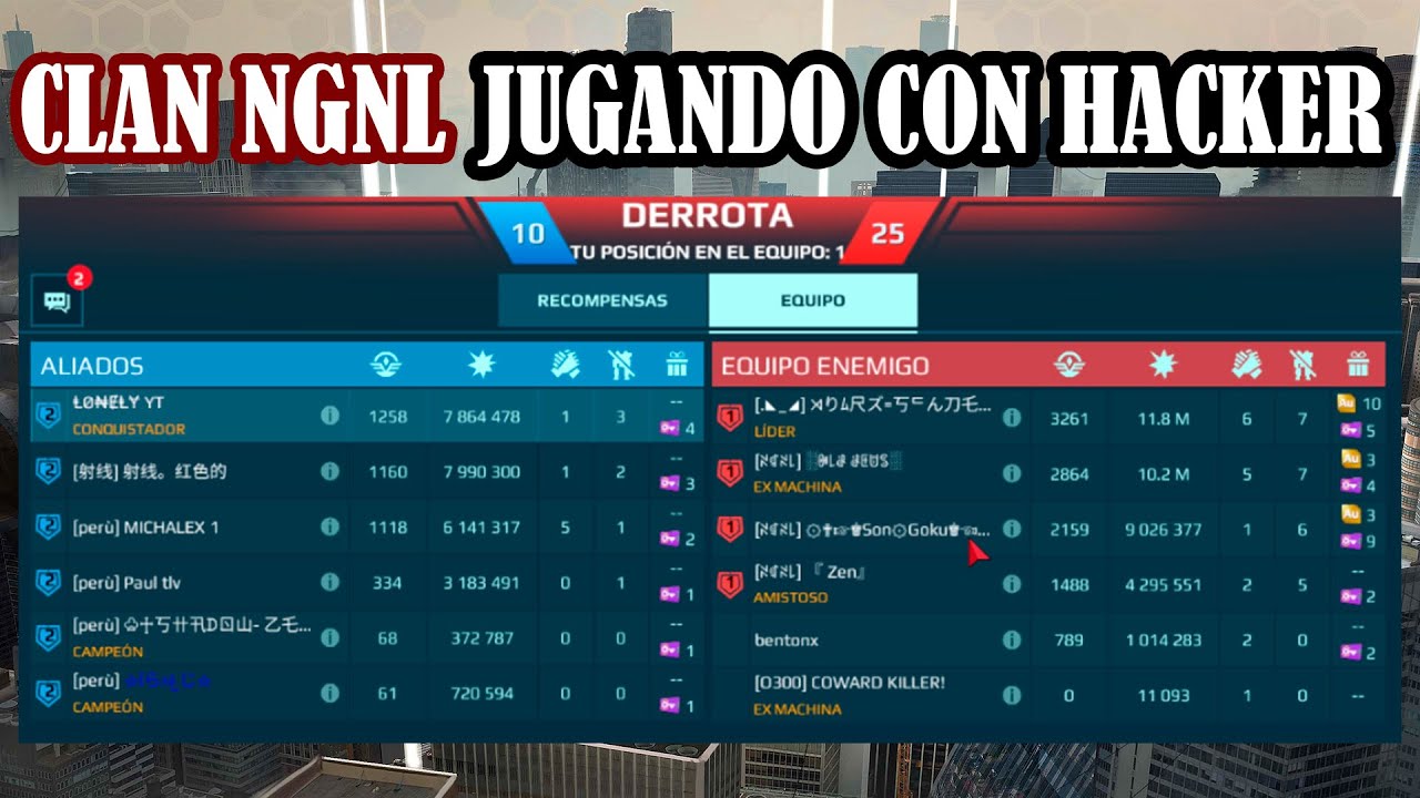 CLAN NGNL JUGANDO CON HACKER - CLAN PERÚ - YouTube