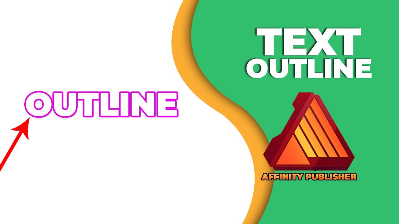 How to insert text outline in affinity publisher - YouTube
