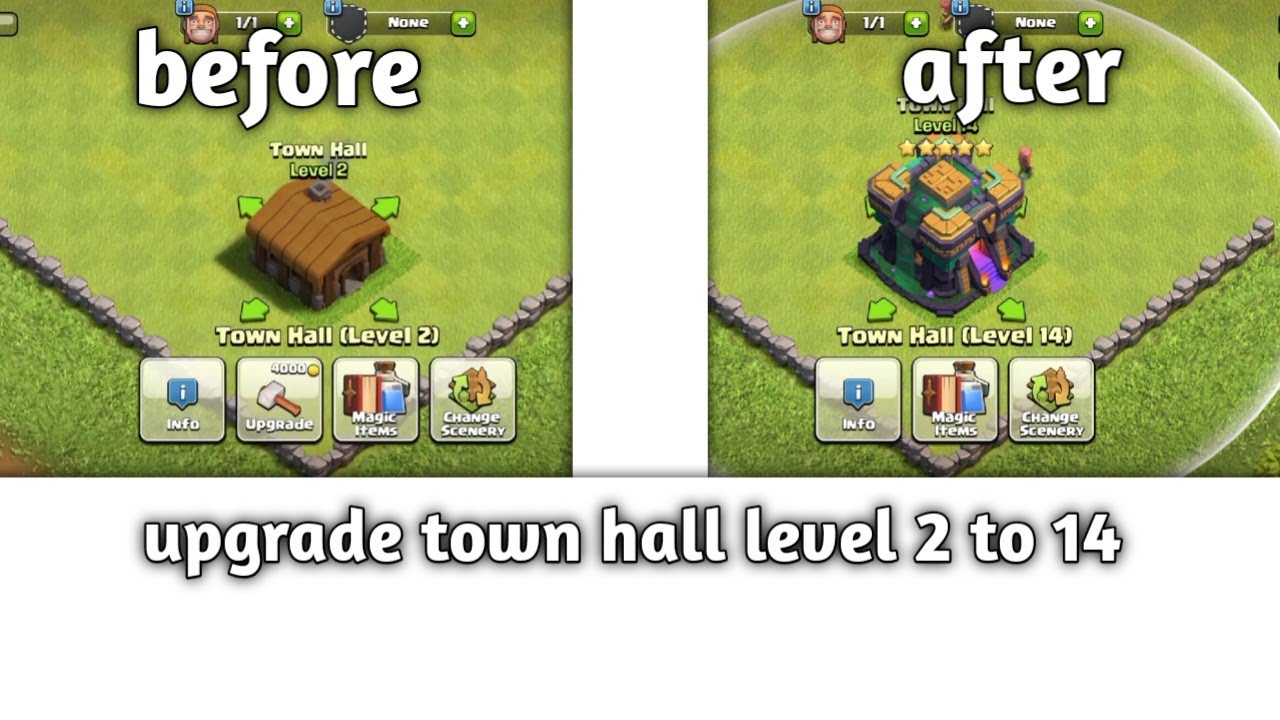 upgrade town hall level 2 to 14 - YouTube