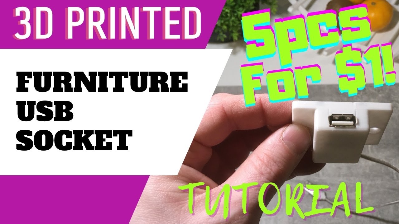 3D Printed Furniture USB socket - YouTube