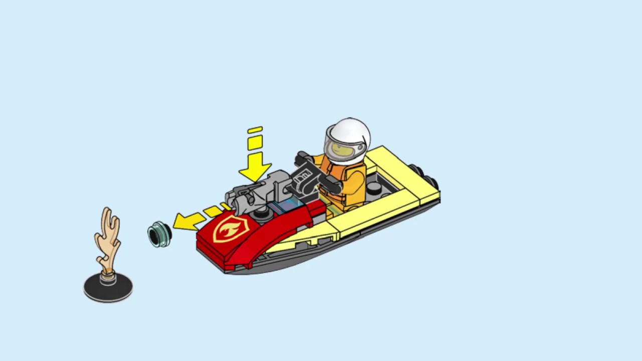 LEGO City Fire Rescue Water Scooter (2020) 30368 Animated Instructions ...