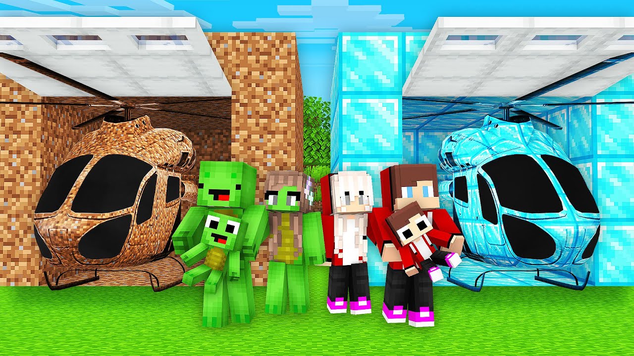 Mikey Family Helicopter vs JJ Family Helicopter in Minecraft (Maizen) - YouTube