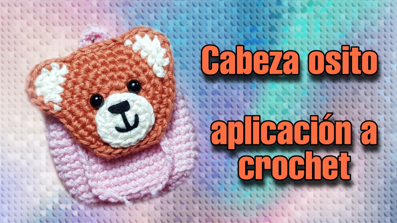 Aplicacion osito a crochet | Aplique a crochet cabeza de osito, paso a ...