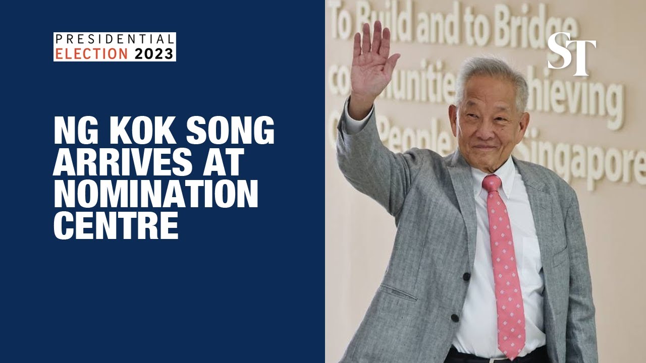Ng Kok Song and fiancee Sybil Lau arrive at nomination centre - YouTube