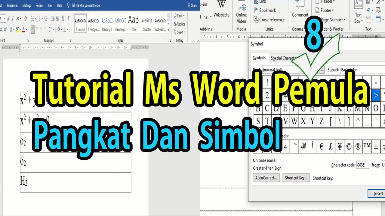 Cara Membuat Pangkat Dan Simbol Di Word - YouTube