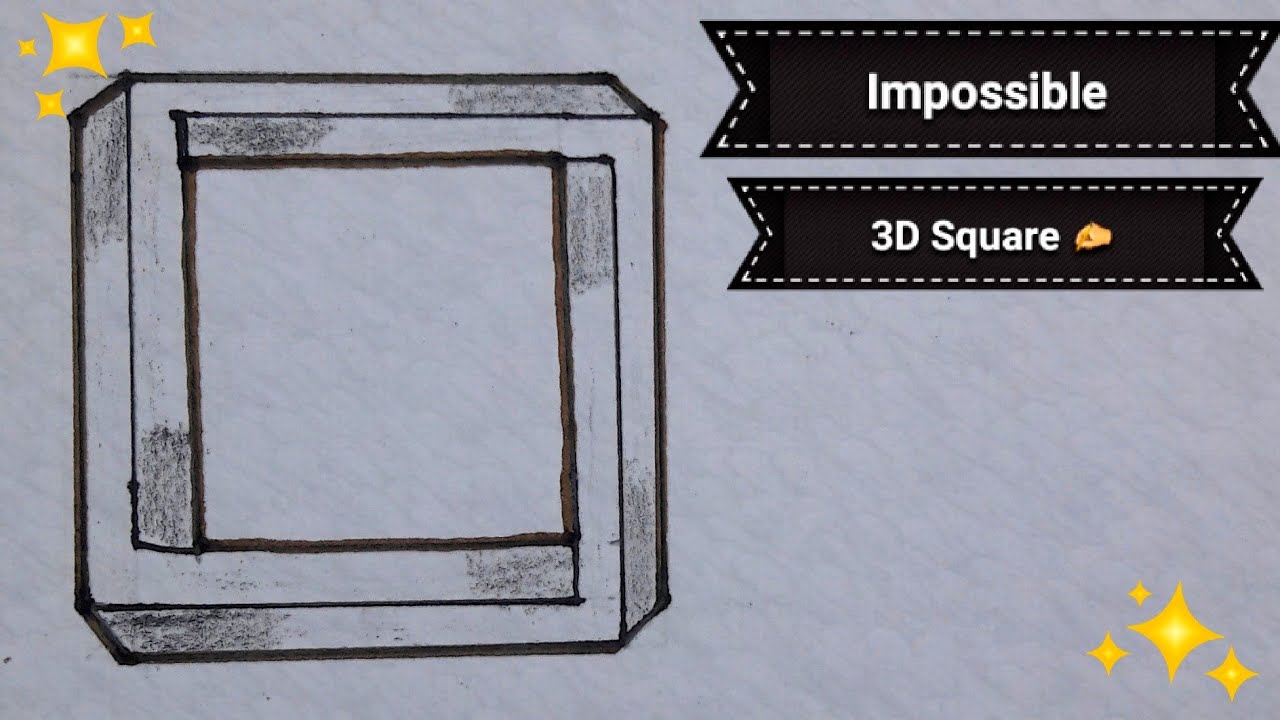 How To Draw An Impossible Square - 3D Square - YouTube