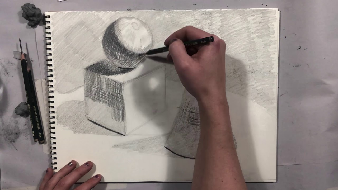 Simple Object Still Life and Cross Hatching Demo - YouTube