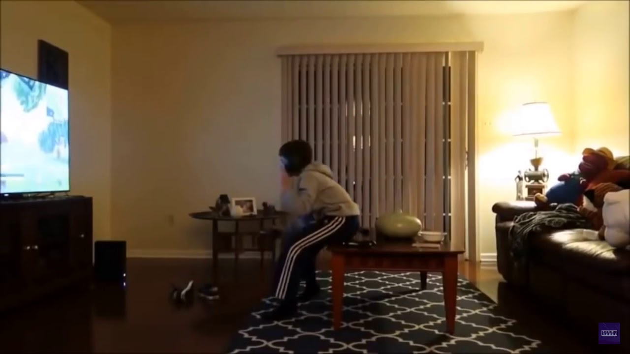 Kid raging on Fortnite Funny kicked over table!!!! - YouTube