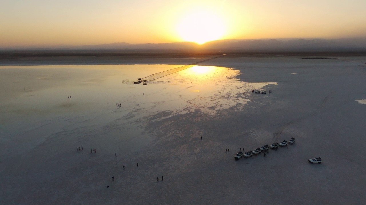Flying the skies of: Sunset at Lake Karum (Salt Lake), Danakil ...