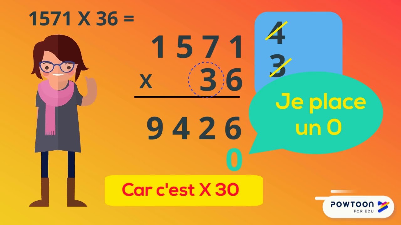 La multiplication écrite avec multiplicateur à 2 chiffres - YouTube