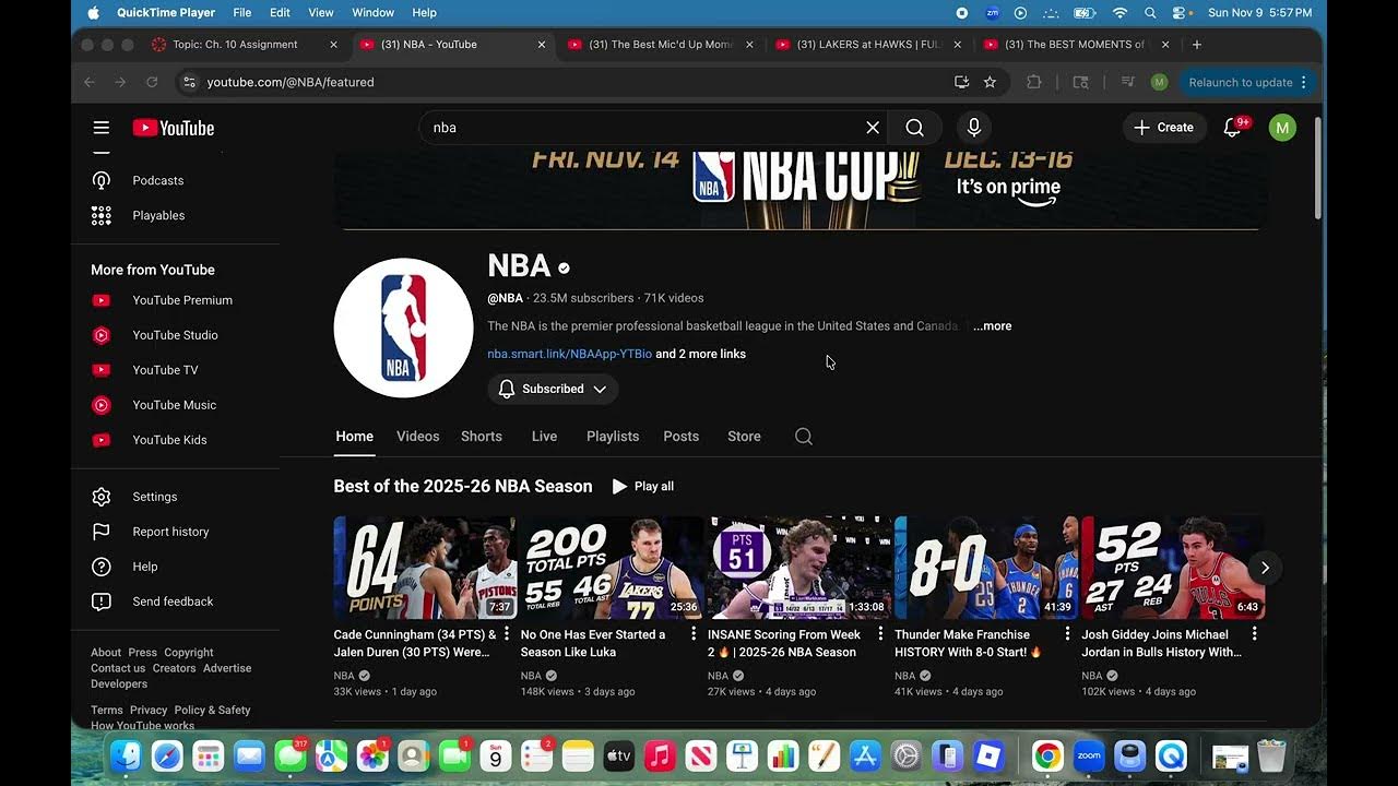 Chapter 10 Youtube Audit Assignment - YouTube