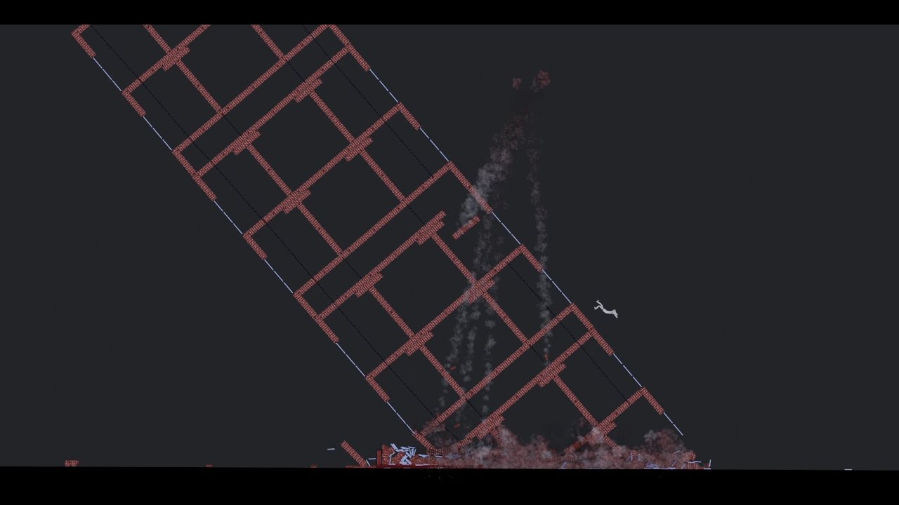 Brick Building Demolition Using Explosives In People Playground (4 ...