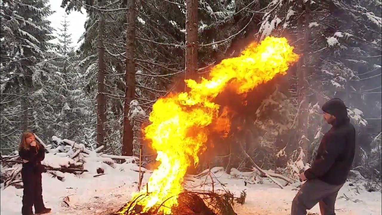 Slow motion fireball, throwing gasoline on a fire. - YouTube
