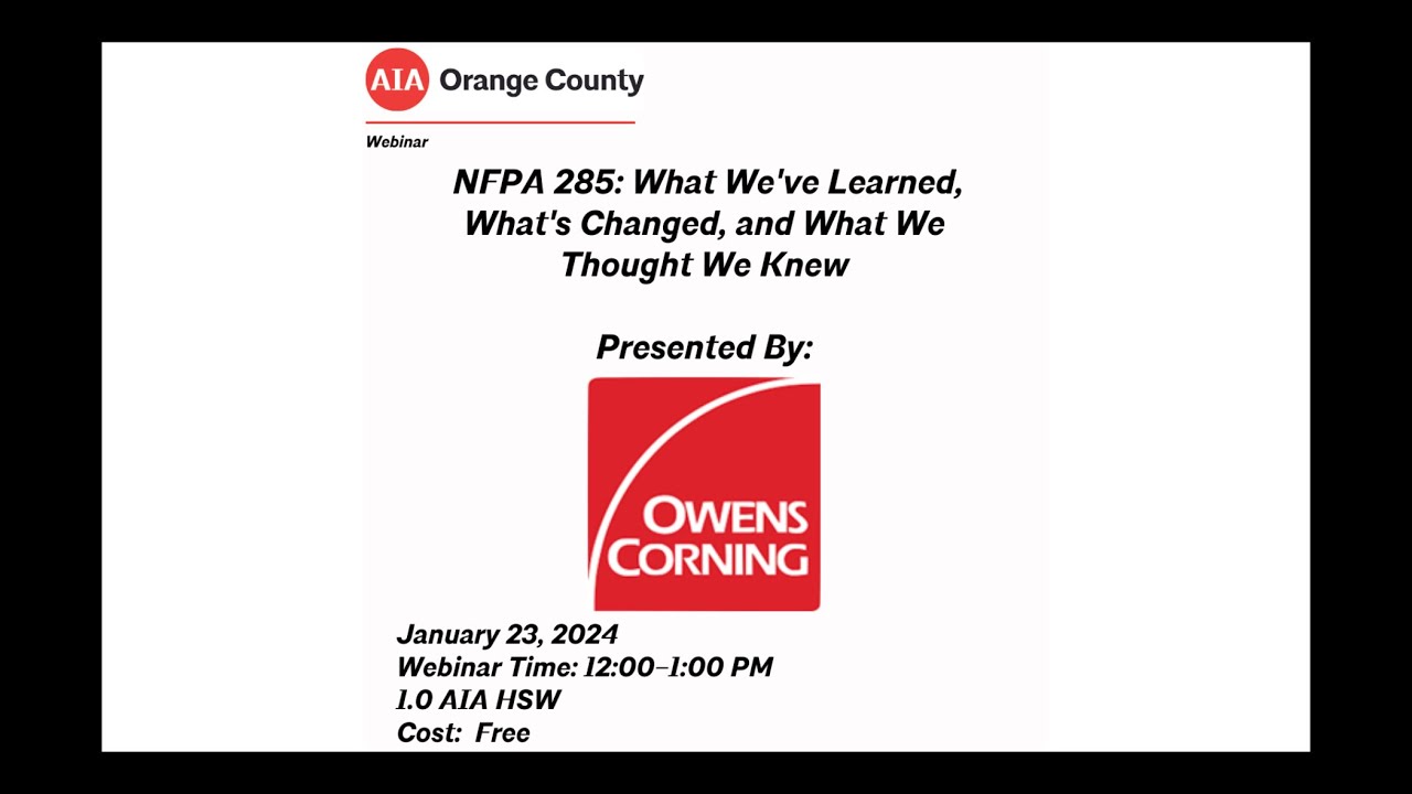 NFPA 285: What We've Learned, What's Changed, and What We Thought We ...