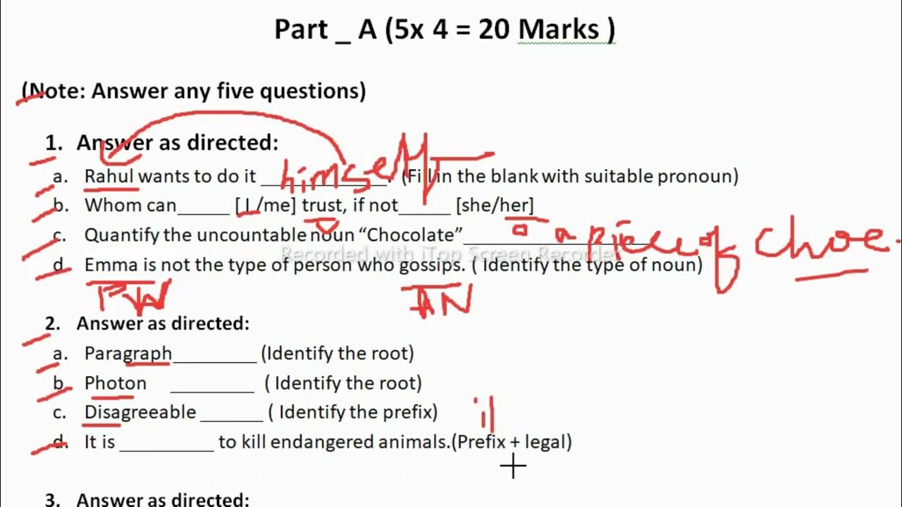 DEGREE 1st year I semester English PAPER PATTERN WITH SOLUTIONS ...
