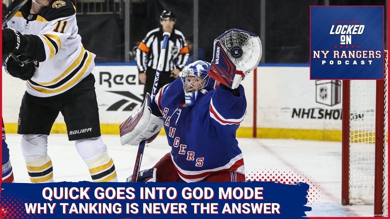 Jonathan Quick CARRIES the Rangers to 2-1 win over Bruins!! No tanking ...