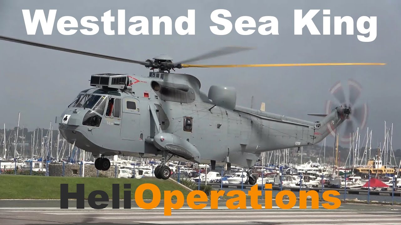 HeliOperations Westland Sea King engine start, takeoff and landing ...