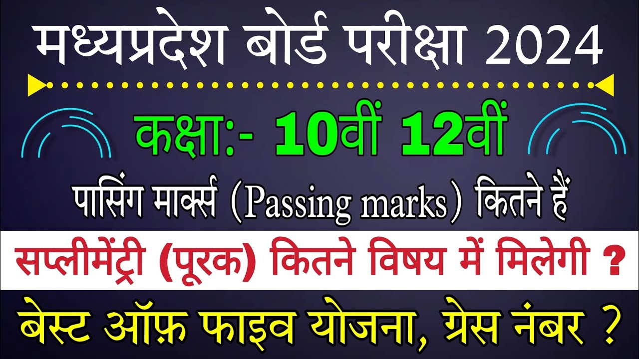 Mp Board Exam 2024 | 10th 12th Passing marks | Supplementary kitne subject m aa Sakti hai Mp ...
