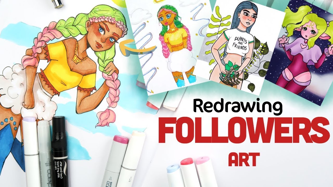 DRAWING YOUR ART IN MY STYLE | Instagram Art in my STYLE - YouTube