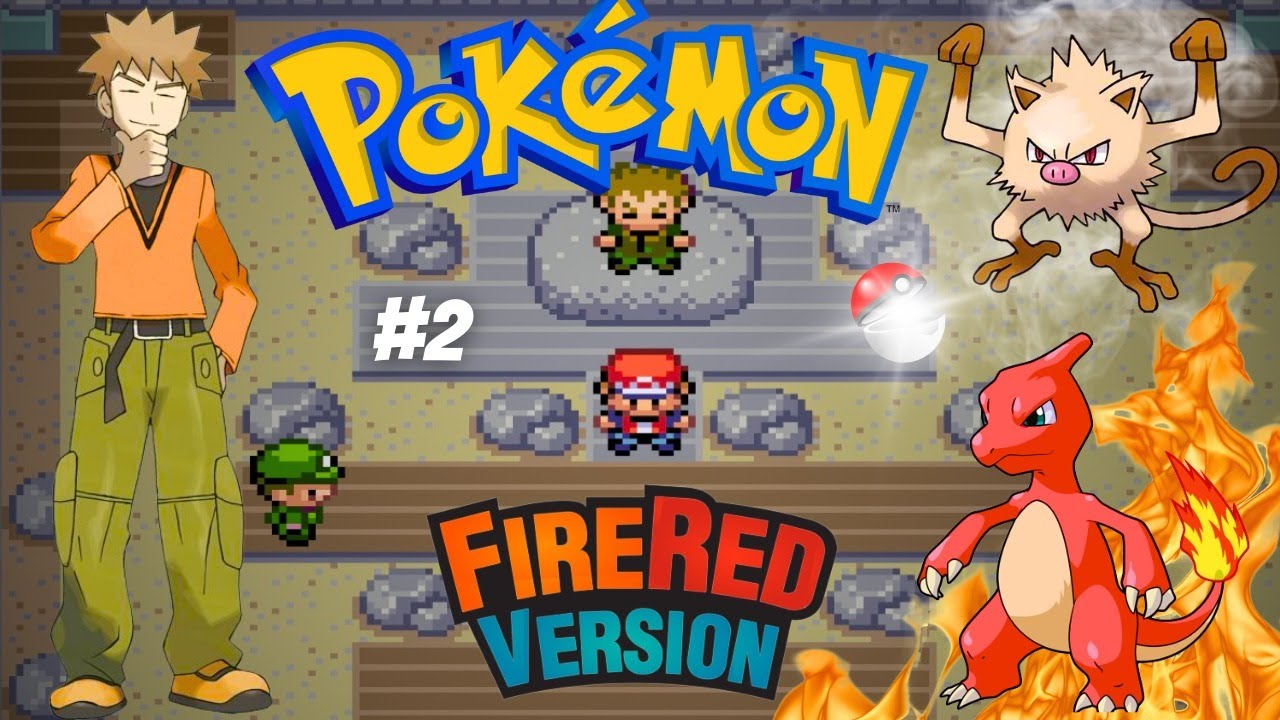 POKEMON FIRE RED #2 - LÍDER BROCK E ATAQUE STAB - YouTube