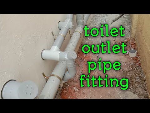 Toilet outlet pipe fittings || Outdoor plumbing line || plum - YouTube