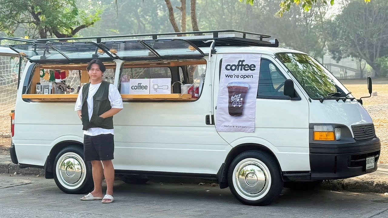 Cafe Vlog Mini Coffee Shop Truck Bar Young Barista Dream Work Mobile ...