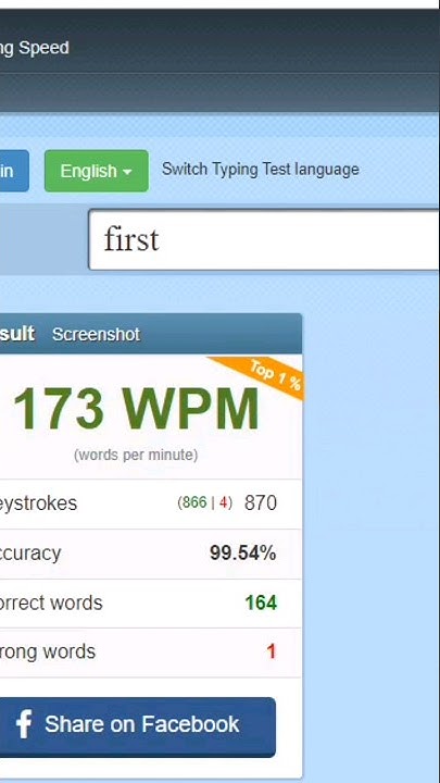 173 words per minute| Learn typing fast| Typing class | 10fastfinger ...