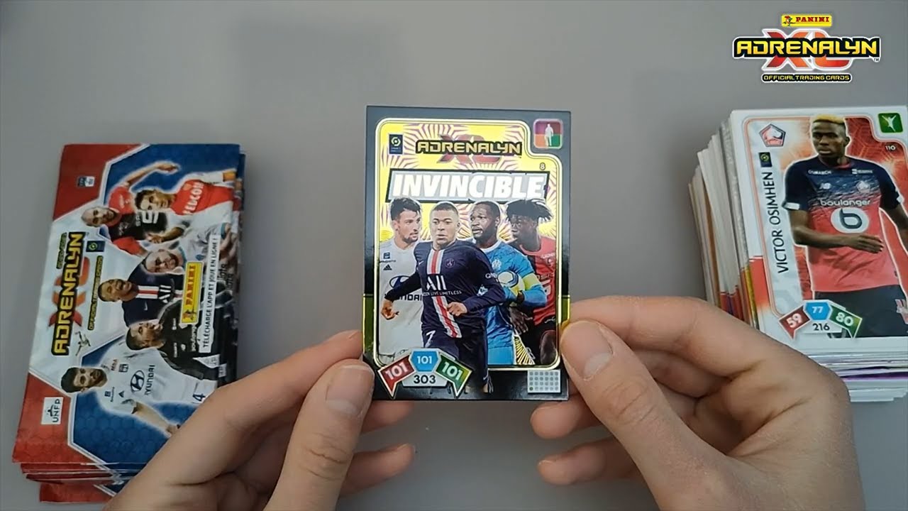 LA CARTE INVINCIBLE ! OUVERTURE DE 50 BOOSTERS PANINI ADRENALYN LIGUE 1 ...