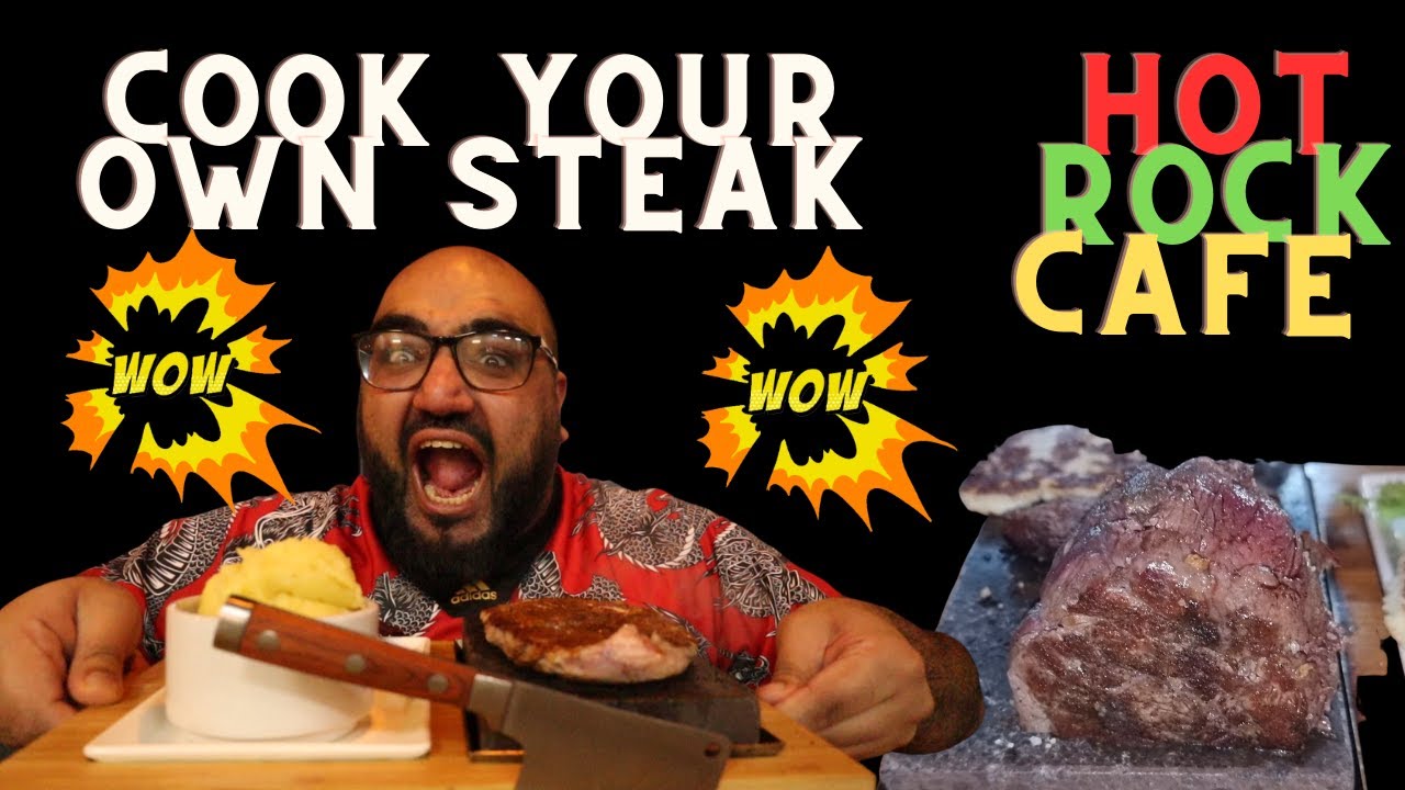 HOT ROCK CAFE BRADFORD - COOKING MY OWN STEAK - 80Z BARREL ROLLED ...