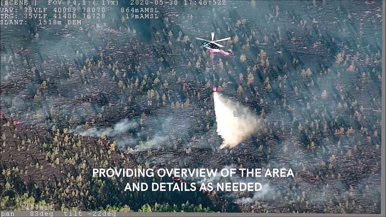 Eos C VTOL UAV wildfire surveillance to Rescue Board - YouTube