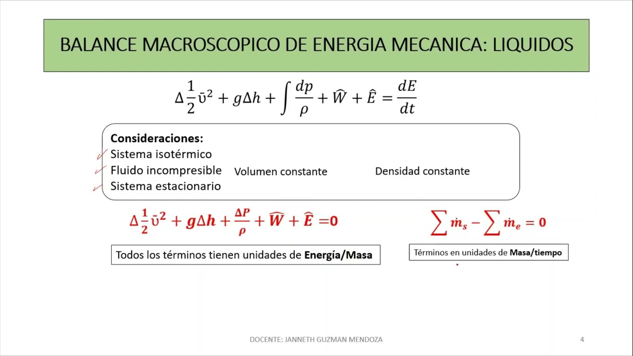 Clase 9 Balance macroscópico de energia - YouTube
