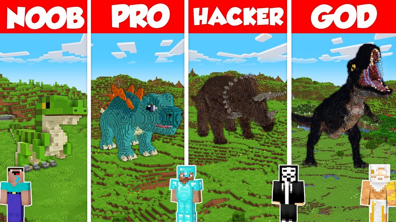 Dinosaur Statue Build Battle Challenge - Noob vs Pro vs Hacker vs God ...