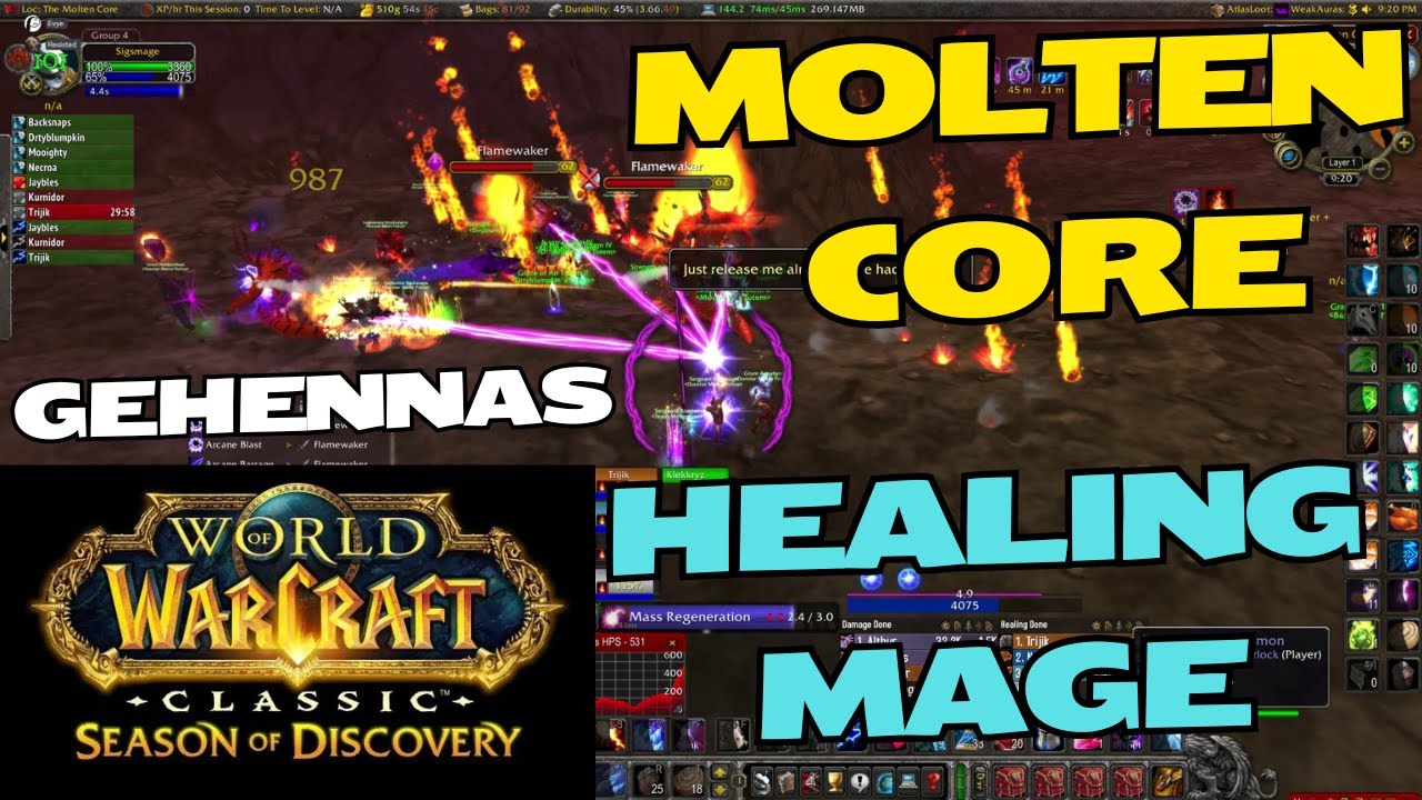 Gehennas - Healing Mage PoV - Season of Discovery Molten Core Phase 4 ...