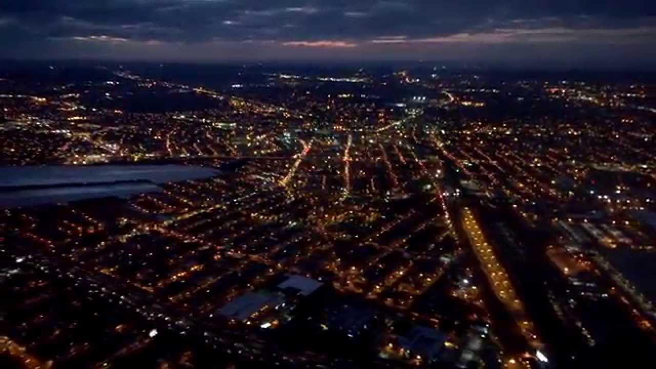 Flying above Newark area (sunset-time) - HD available - YouTube