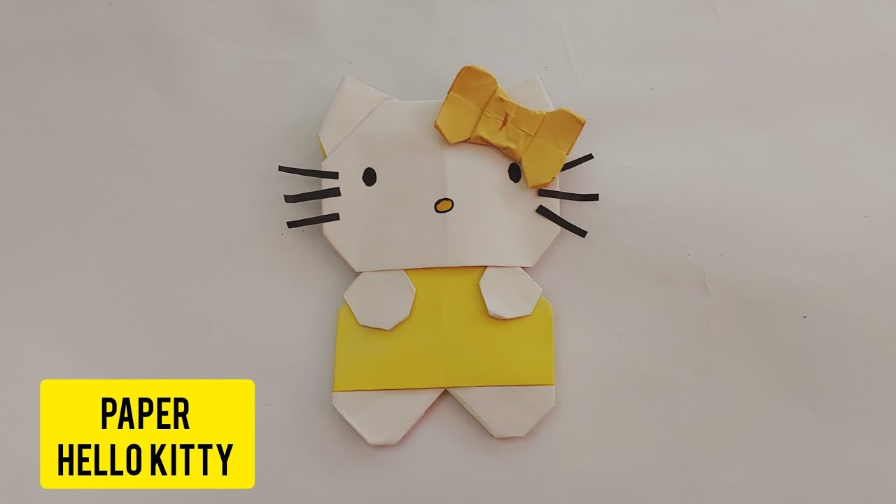 How To Make Paper Hello Kitty / Easy Paper Craft / Origami Kitty - YouTube