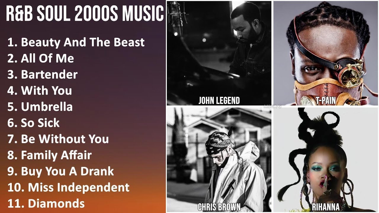 R&B SOUL 2000S Music Mix - John Legend, T-Pain, Chris Brown, Rihanna ...