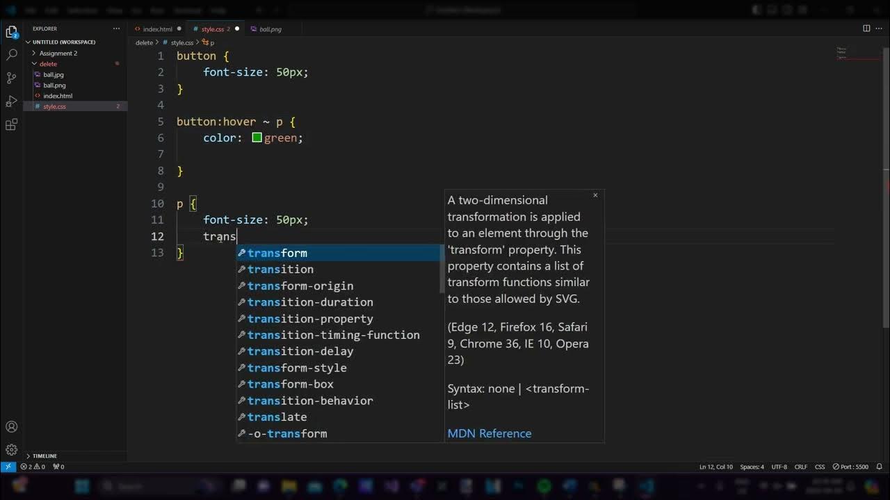 CSS Animation - Transitions and Hover - YouTube