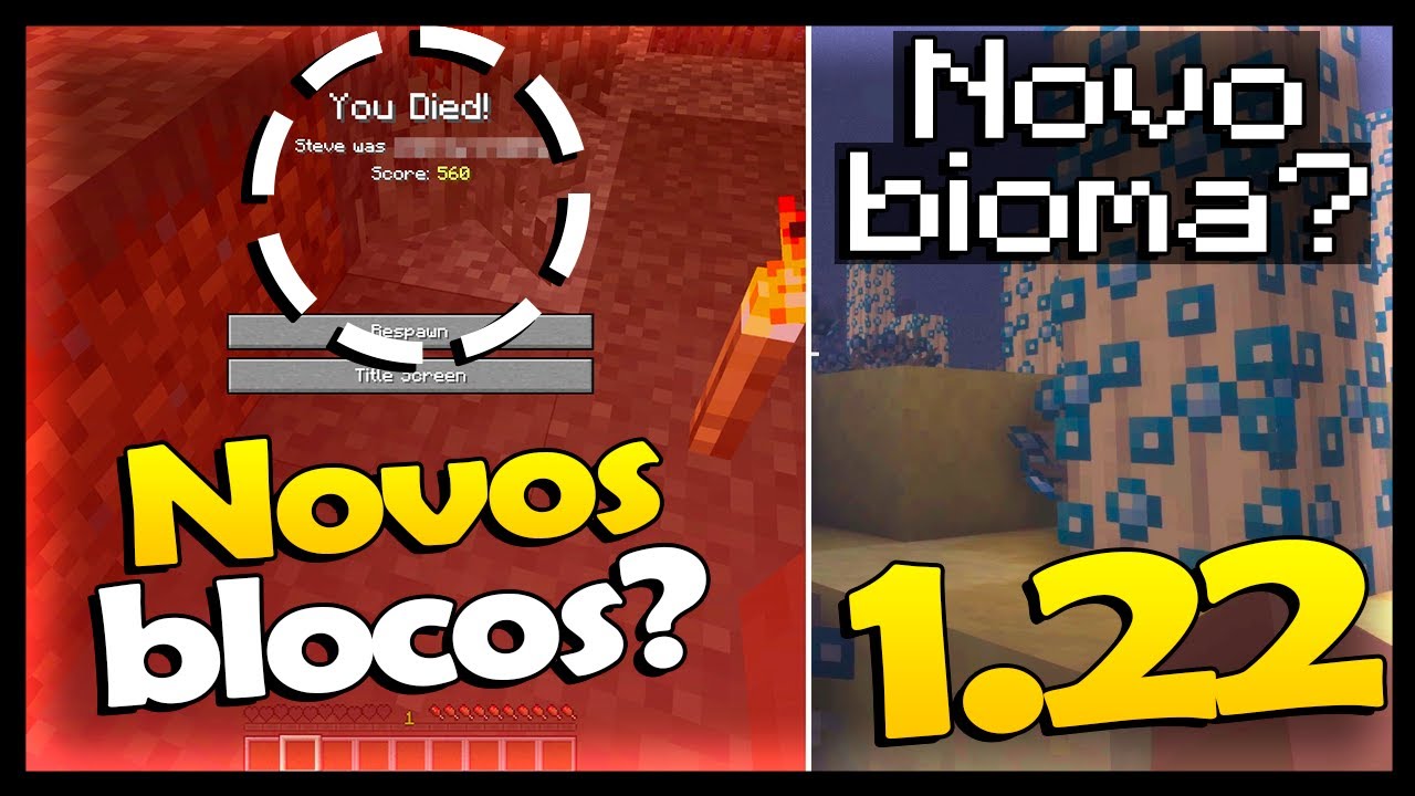 NOVOS BLOCOS REVELADOS! ESSE PODE SER O NOVO BIOMA DA ATUALIZAÇÃO 1.22 ...