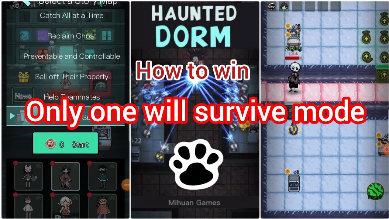 How to win only one will survive mode || Haunted dorm|| #gameplay #win ...