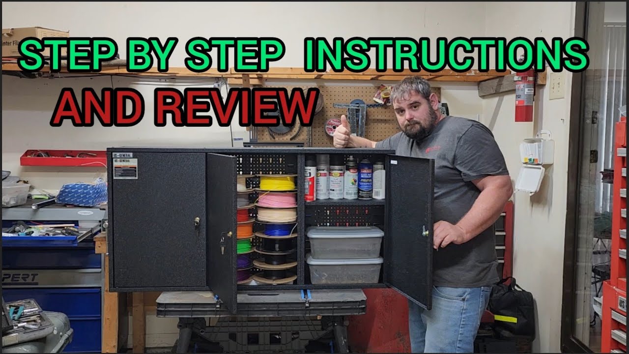 US general hanging tool cabinet step-by-step instructions. - YouTube