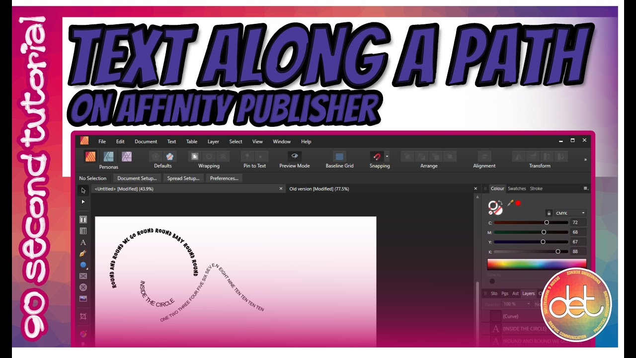 Text along a path (Affinity Publisher/Designer) - YouTube