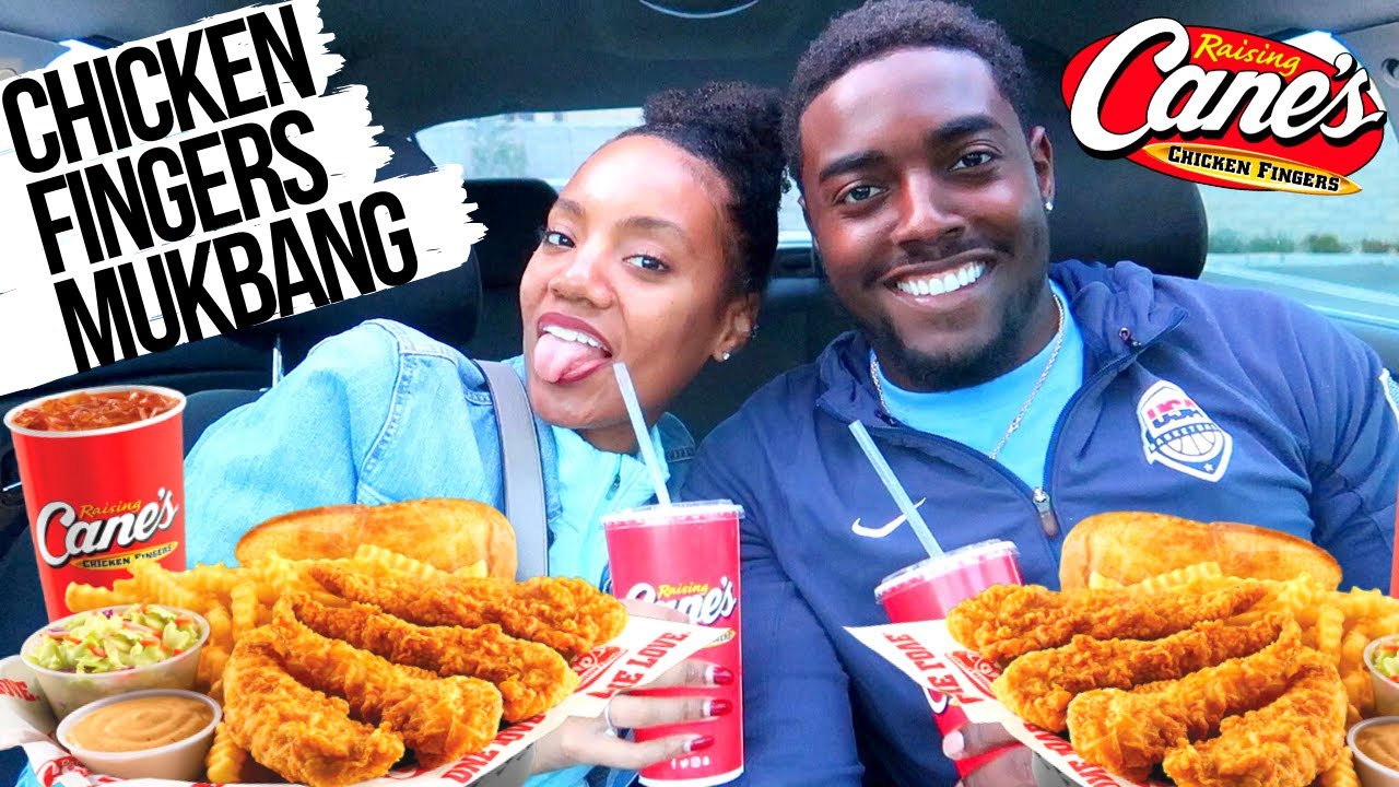 Raising Cane's Chicken Fingers Mukbang | Bronson and Jas - YouTube